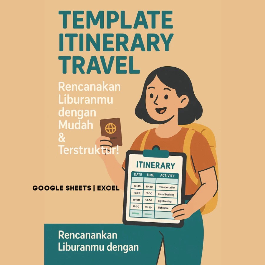 Jual Template Itinerary Travel Excel & Google Sheets – Rencana Liburan ...