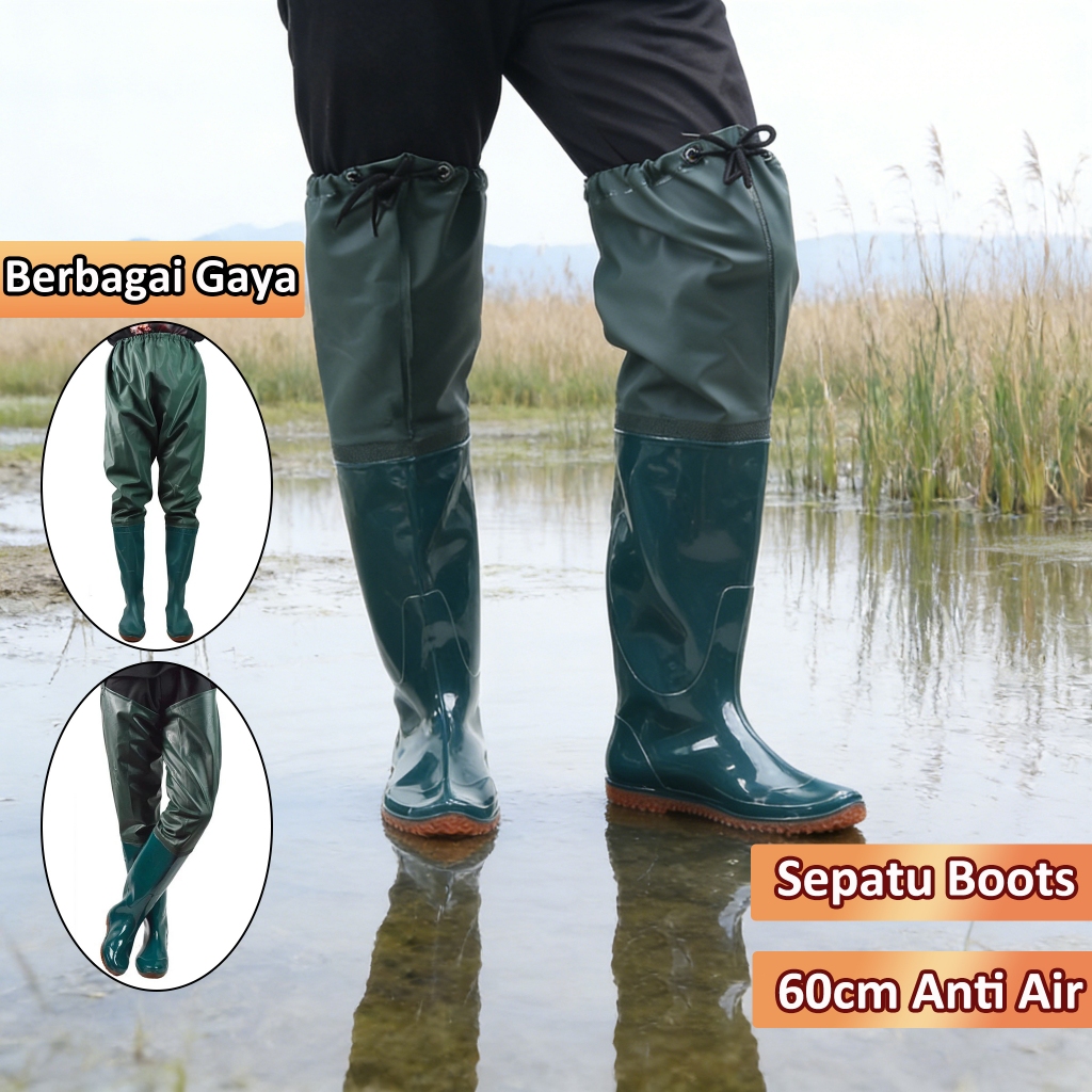 Jual Sepatu Boots Tinggi Anti Air Wanita / Pria Sepatu Boot Petani ...