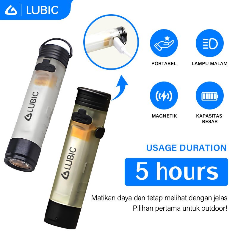 Jual LUBIC Mini Flashlight Mini Clip Flash Light Senter Mini Terang ...