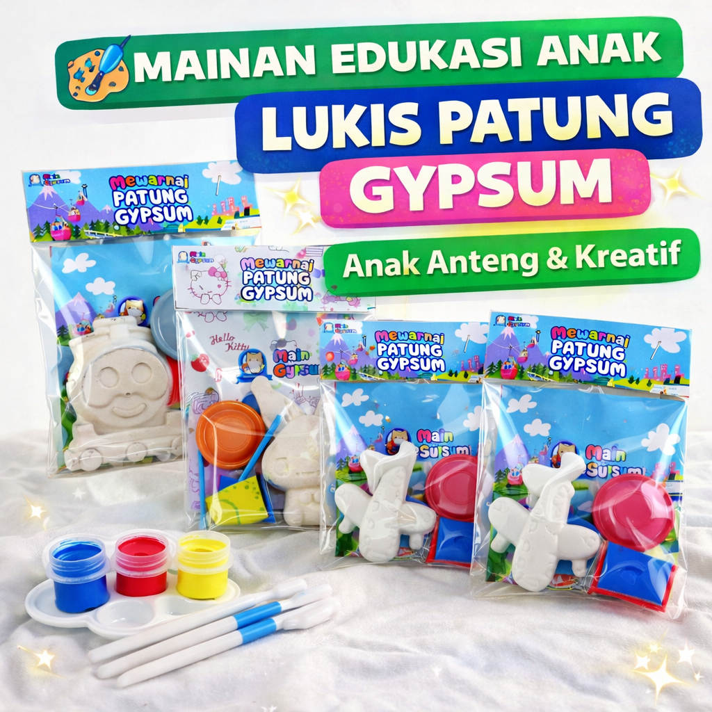 Jual Paket Lukis Gypsum Mainan Edukasi Anak Kemasan Menarik Bisa untuk ...