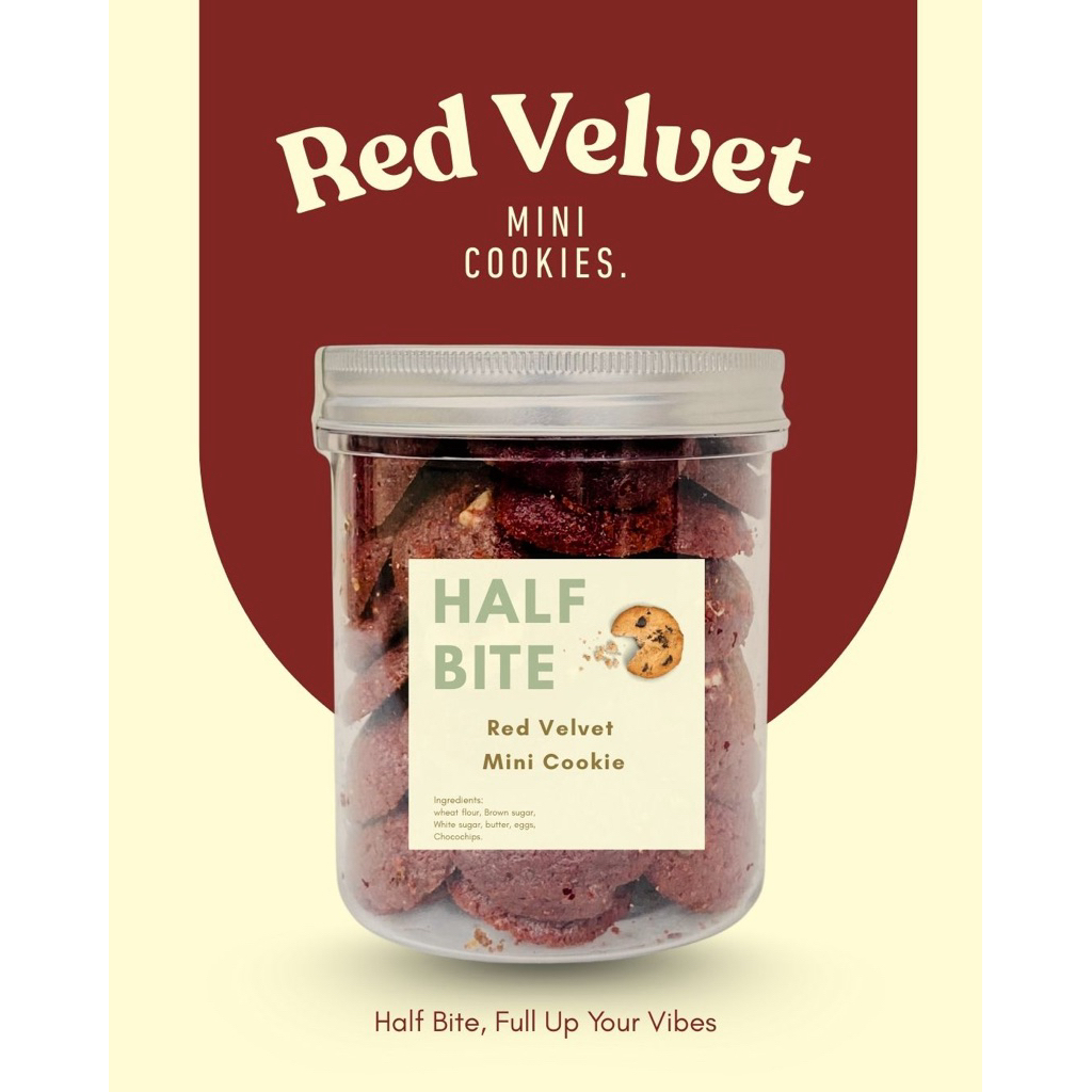 Jual Half Bite Mini Cookies berat 300Gr (Red Velvet, Double Chocolate ...