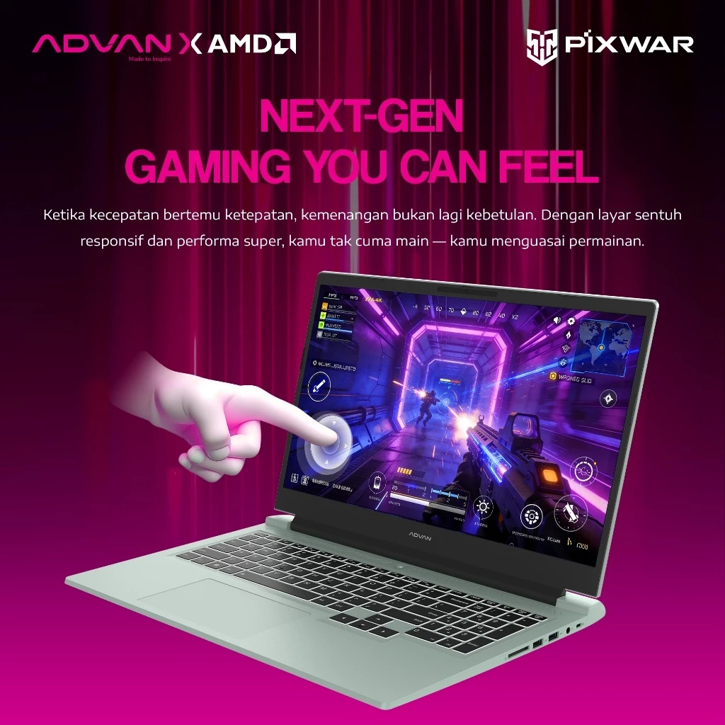 Jual ADVAN Gaming PIXWAR Amd Ryzen 7 6800H RAM16GB SSD1TB 15.6'' Fhd ...