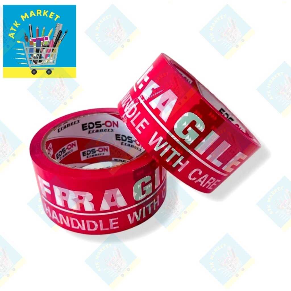 Jual LAKBAN FRAGILE 48METER x 50 METER / ISOLASI MERAH FRAGILE ...