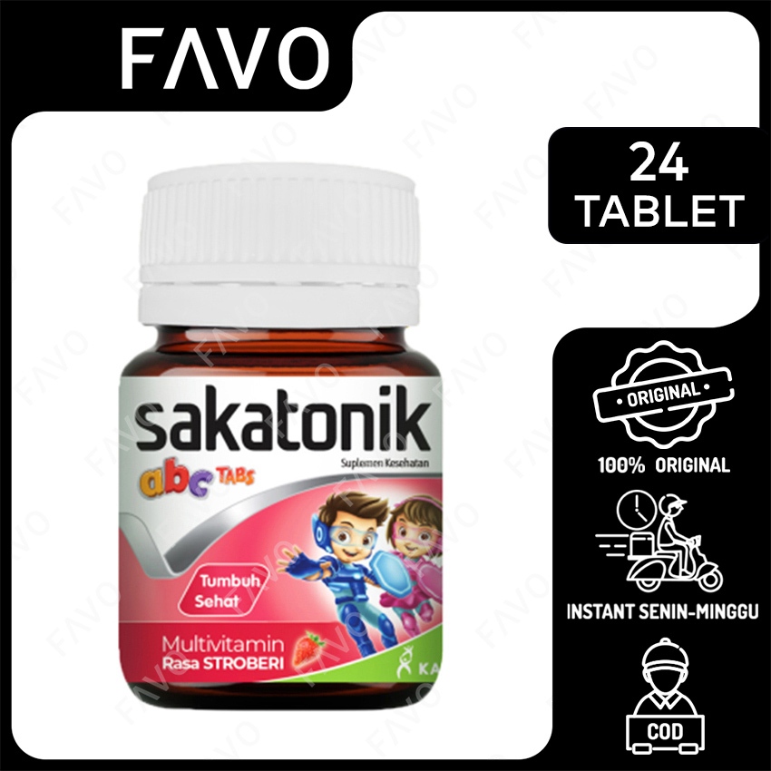 Jual Multivitamin Anak - Sakatonik ABC Rasa Strawberry - 24 Tablet ...
