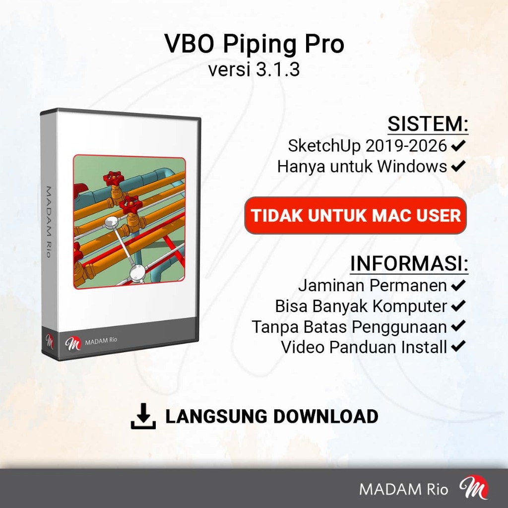 Jual VBO Piping Pro v3.1.3 Plugin SketchUp Full Versi Permanen | Shopee ...