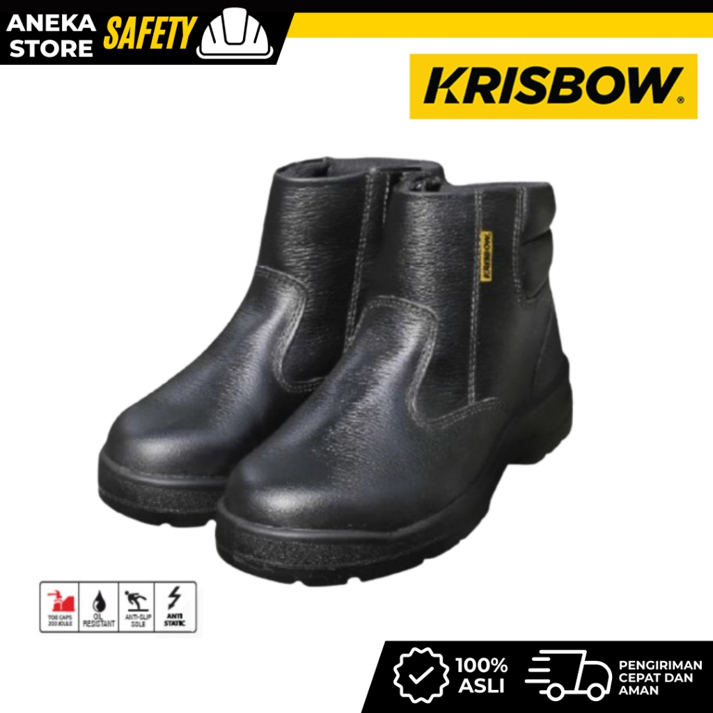 Jual Krisbow Gladiator Sepatu Pengaman - Hitam Safety Shoes Pengaman ...