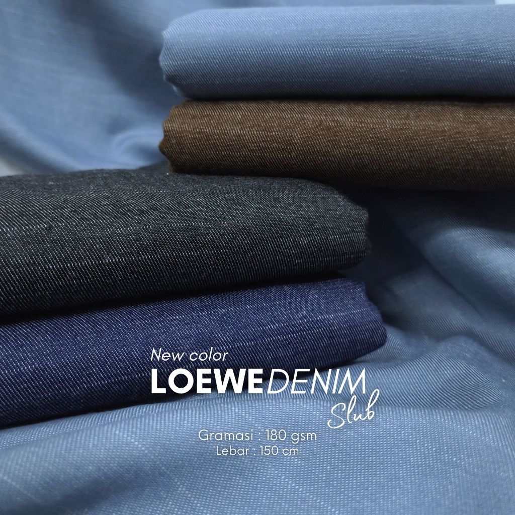 Jual BAHAN KAIN LOEWE DENIM SLUB - STRIPE DENIM ON WOVEN | Shopee Indonesia