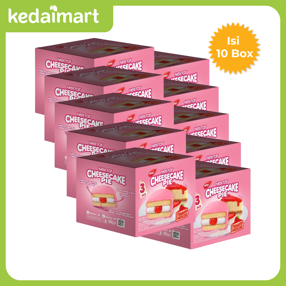 Jual Nextar Cheesecake Pie Strawberry 26 Gram Isi 3 X 10 Box | Shopee ...