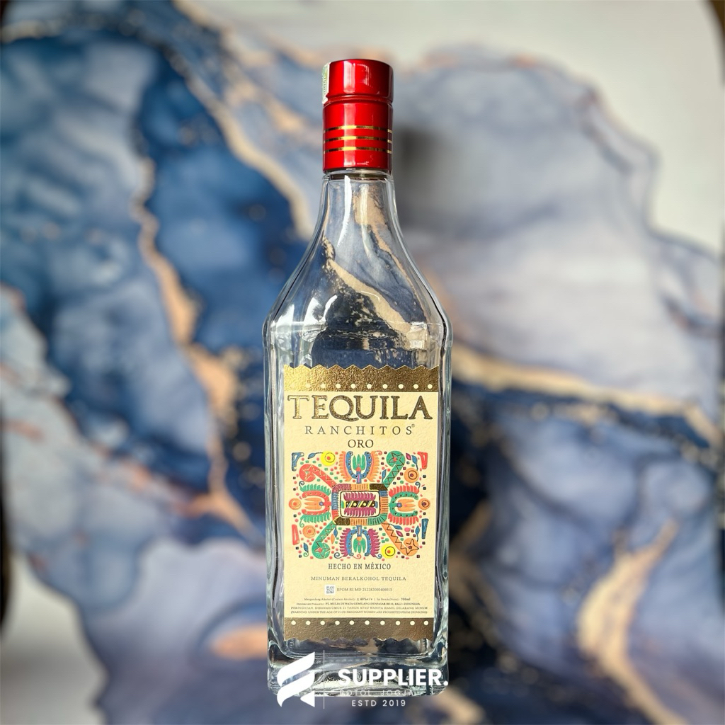 Jual Botol kaca hias bekas minuman import Tequila ranchitos unik ...