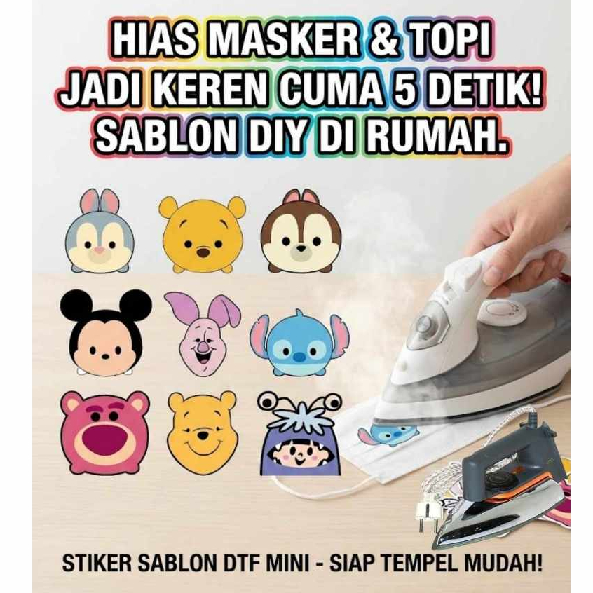 Jual Sablon Setrika DTF Cute Sticker Kecil - Stiker Baju Siap Press ...