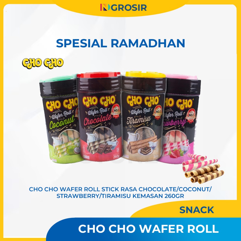 Jual Cho Cho Wafer Roll Stick Rasa Chocolate/Coconut/Strawberry ...