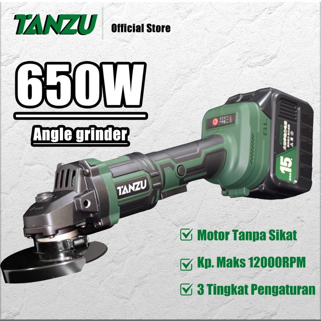 Jual TANZU MT-21V Brushless Cordless Angle Grinder Cutting Polishing ...