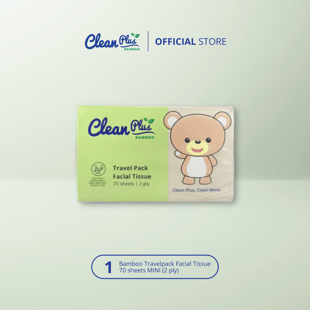 Jual Clean Plus Bamboo Travel Pack Tissue - [1 Pack] 70 Sheets Facial ...