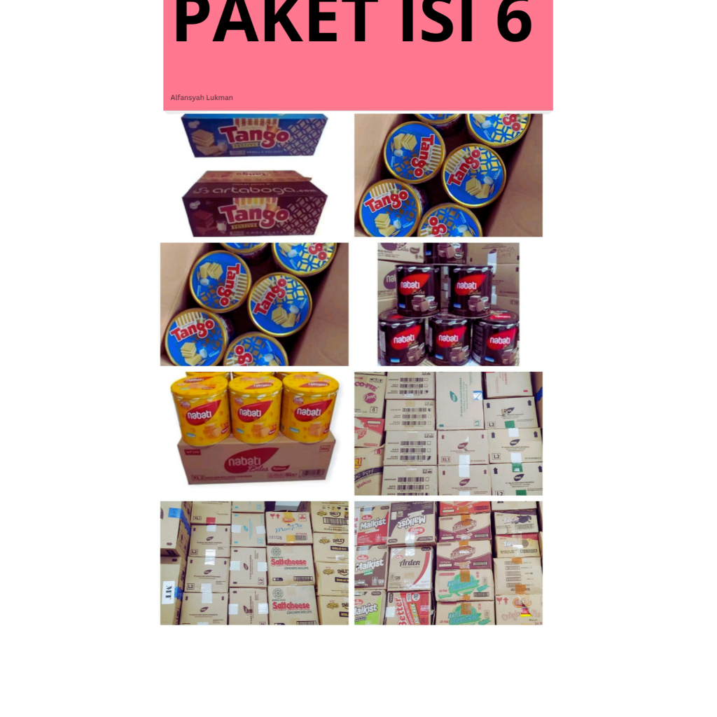 Jual ( Paket Isi 6) Aneka Macam Biskuit Kaleng Tango/Nextar/Nabati/Gizi ...