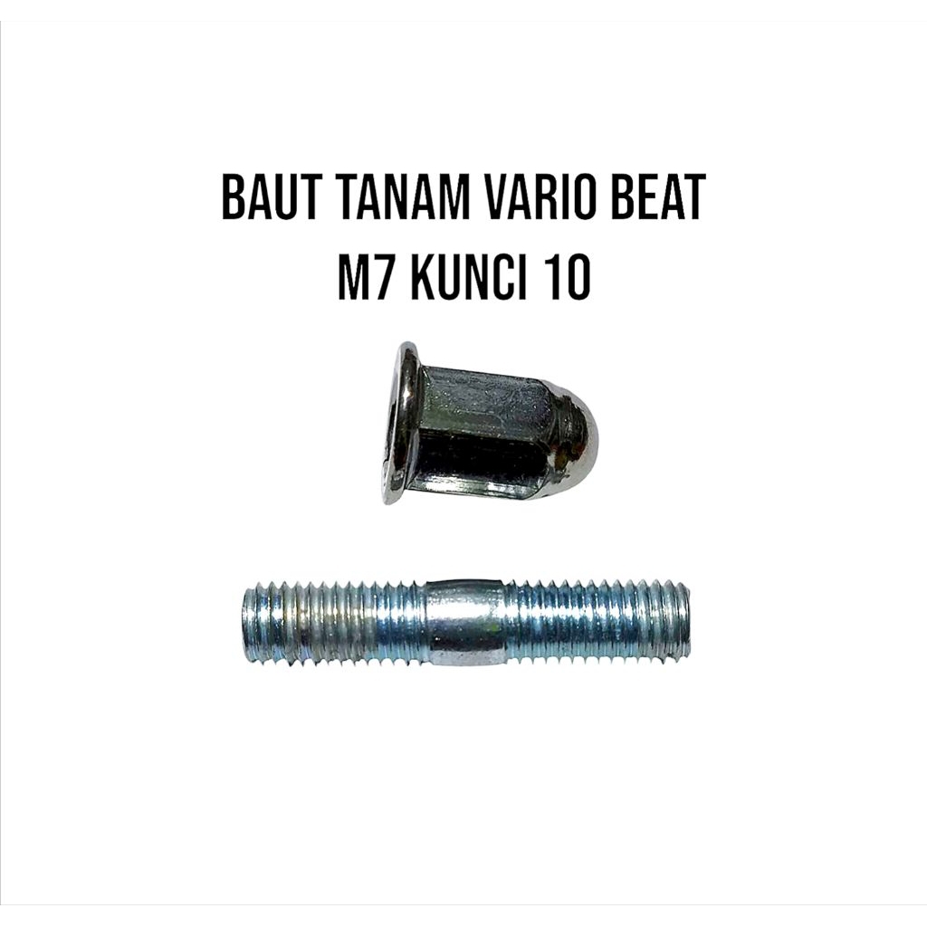 Jual Baut tanam knalpot vario beat Set mur dan topi M7×7×35mm baut 10 ...