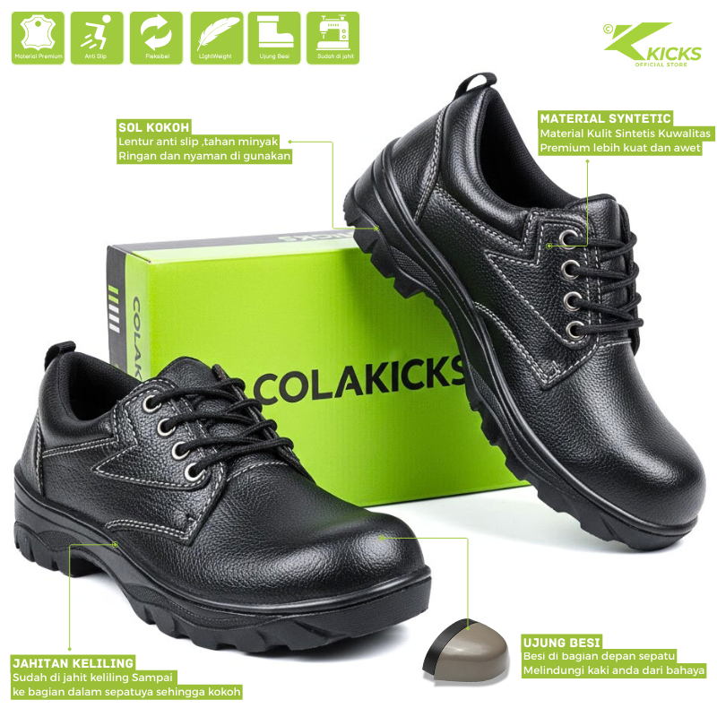 Jual Sepatu Safety Pria Pendek Kerja Proyek Ujung Besi - Safety Low ...