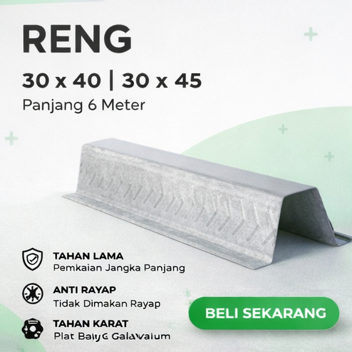 Jual Reng Baja Ringan 30 x 40 & 30 x 45 Panjang 6 meter | Shopee Indonesia