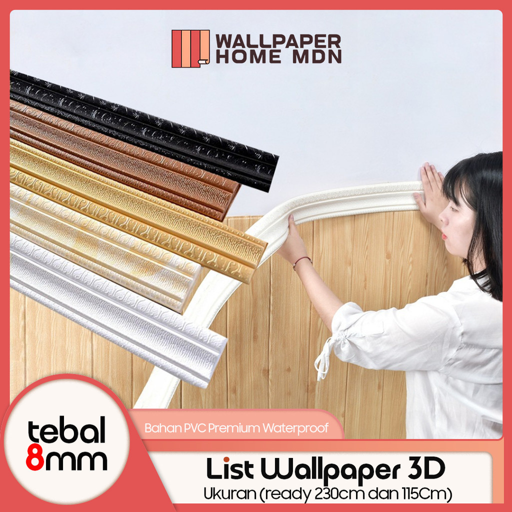 Jual WALLPAPER HOME - List Dinding wallpaper Border Wall 3D Sticker ...