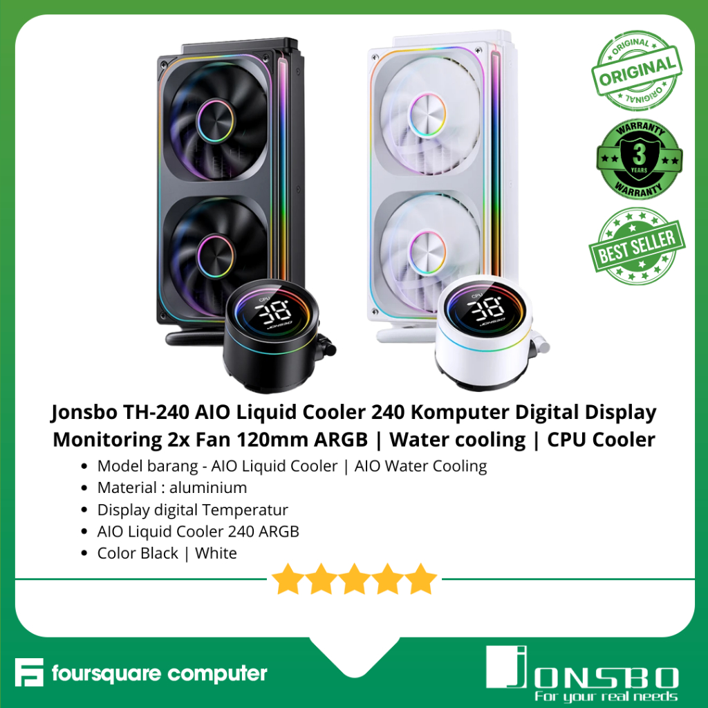 Jual Jonsbo TH-240 AIO Liquid Cooler 240 Komputer Digital Display ...