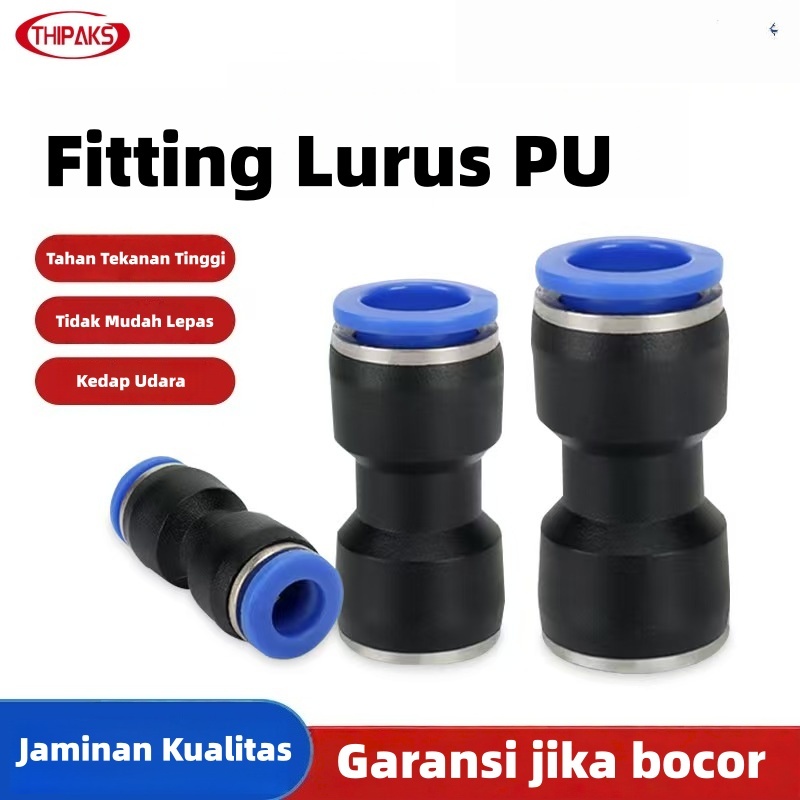 Jual Fitting Lurus Pneumatic Slip Lock Selang PU6 PU8 PU10 PU12 SLIP ...