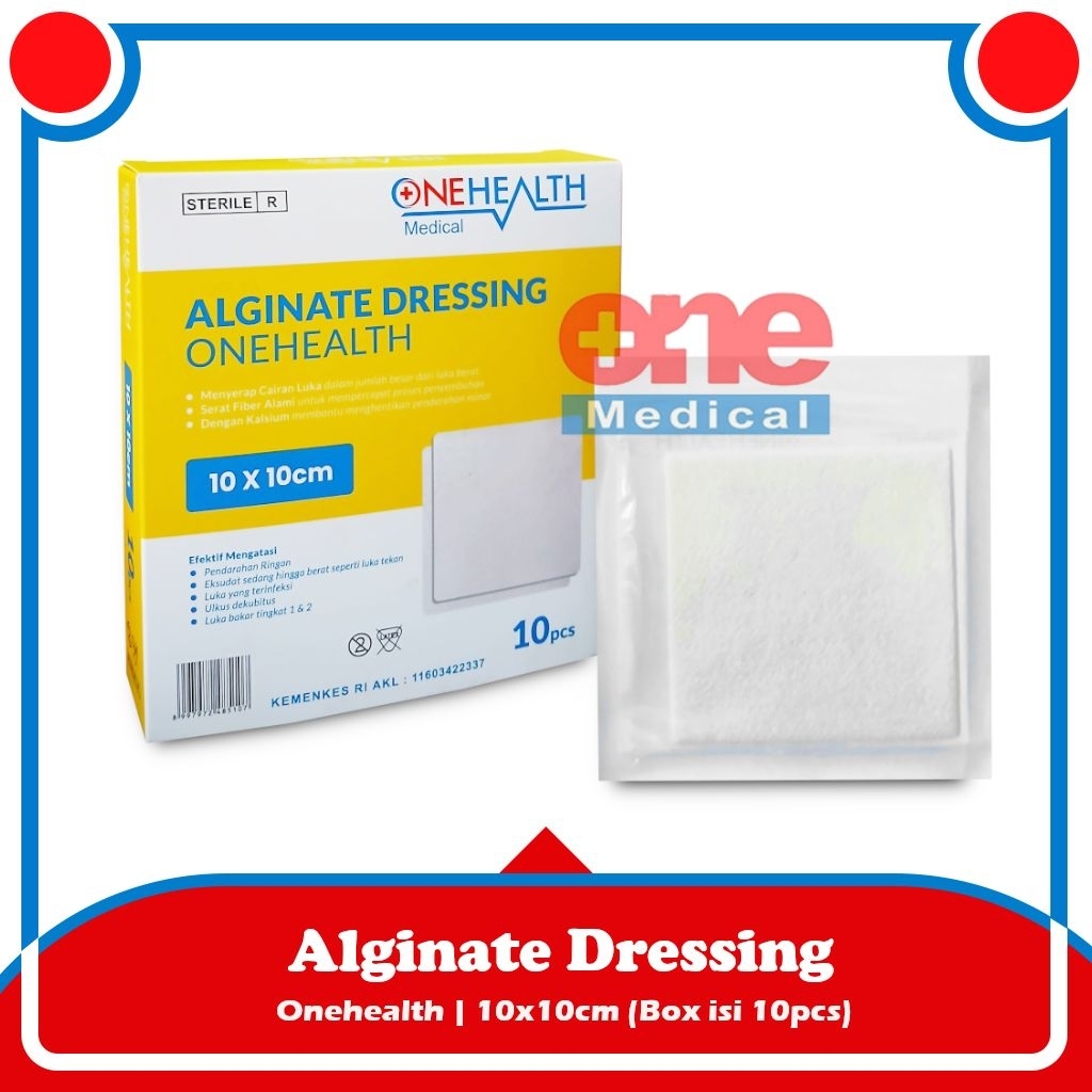 Jual Calcium Alginate Wound Dressing Luka 10cm x 10cm ONEHEALTH Box isi ...