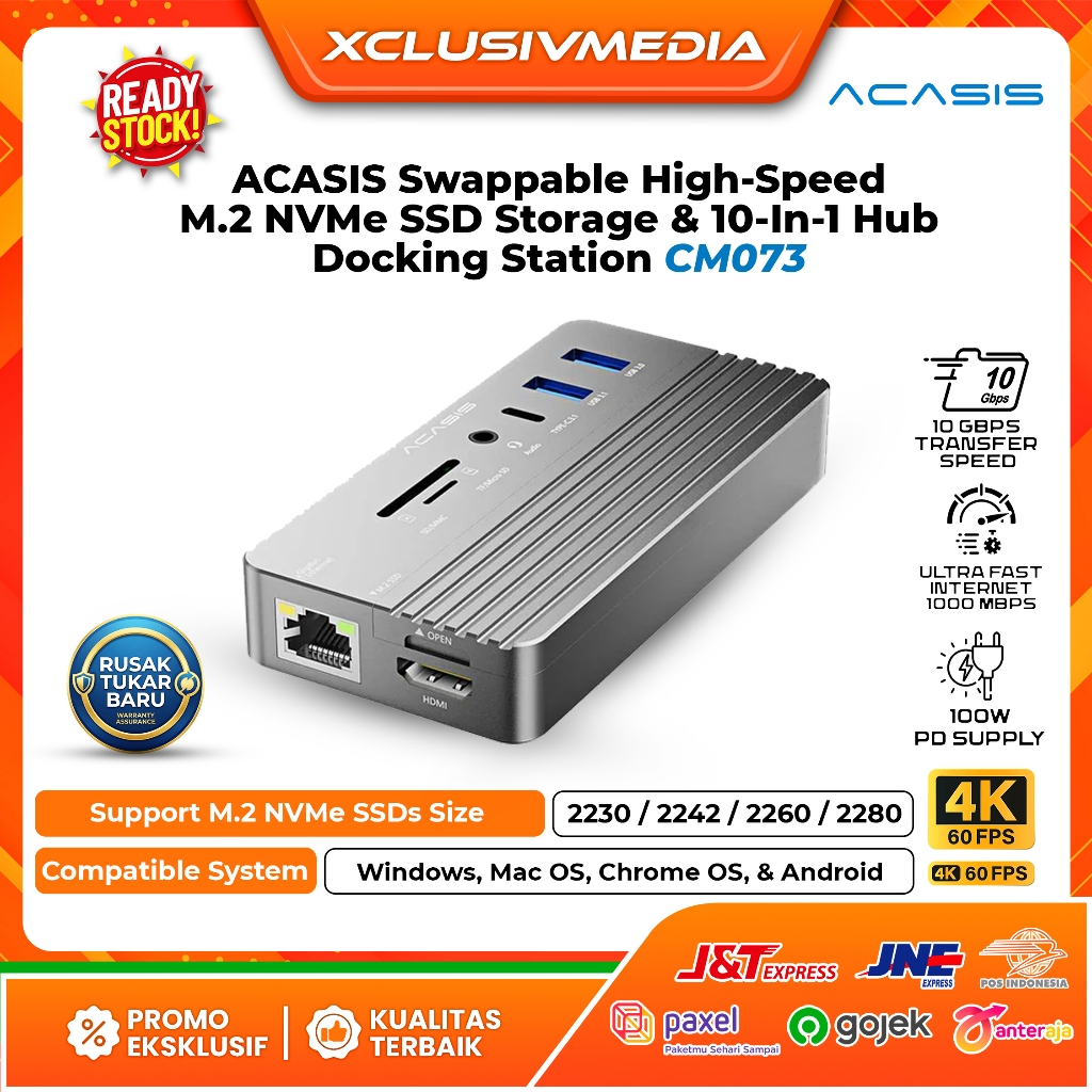 Jual Acasis Swappable High-Speed SSD Storage & 10-In-1 Hub Docking ...