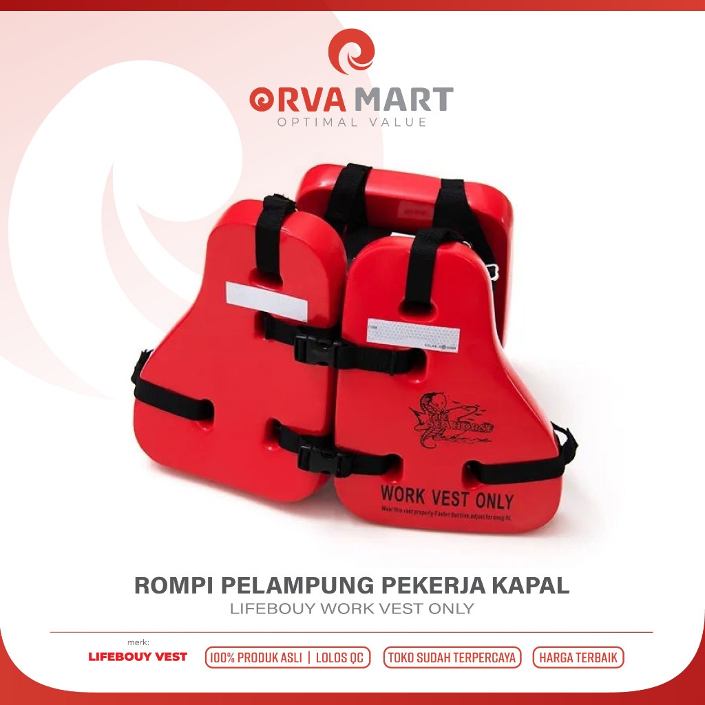 Jual Pelampung Life Jacket Kapal Work Vest Only PVC Float Material ...