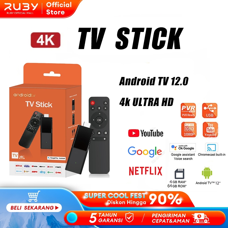 Jual TV Stick Android 4K Dolby DTS Audio Streaming Smart WIFI 2GB Ram ...
