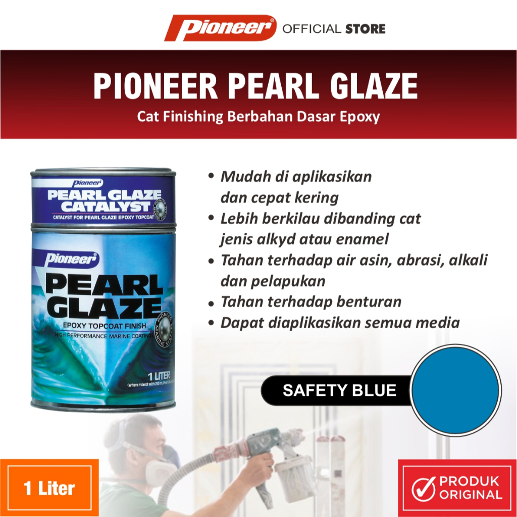 Jual PIONEER - PEARL GLAZE GLOSS SAFETY SAFETY BLUE 1 LITER | Shopee ...