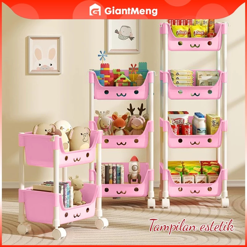 Jual GiantMeng - Rak Susun Macaron Estetik Serbaguna Beroda | Rak ...