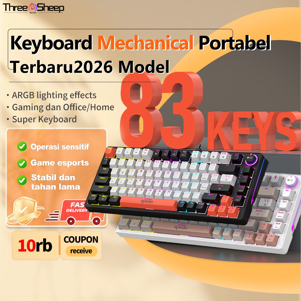 Jual Three Sheep Network Keyboard Mechanical 83 Keys – RGB Light, 3 Pin ...