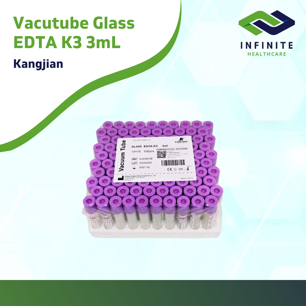 Jual Tabung Darah EDTA K3 3ml Vacuum Tube EDTA 3ml Kang Jian Vacutainer ...
