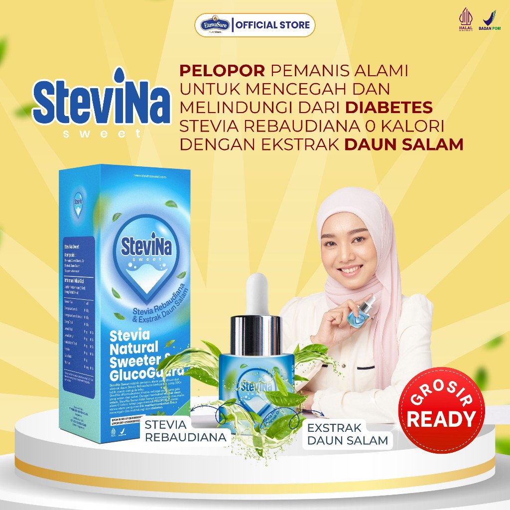 Jual Stevina Sweet Pemanis Stevia Alami 0 Kalori plus Herbal Daun salam ...