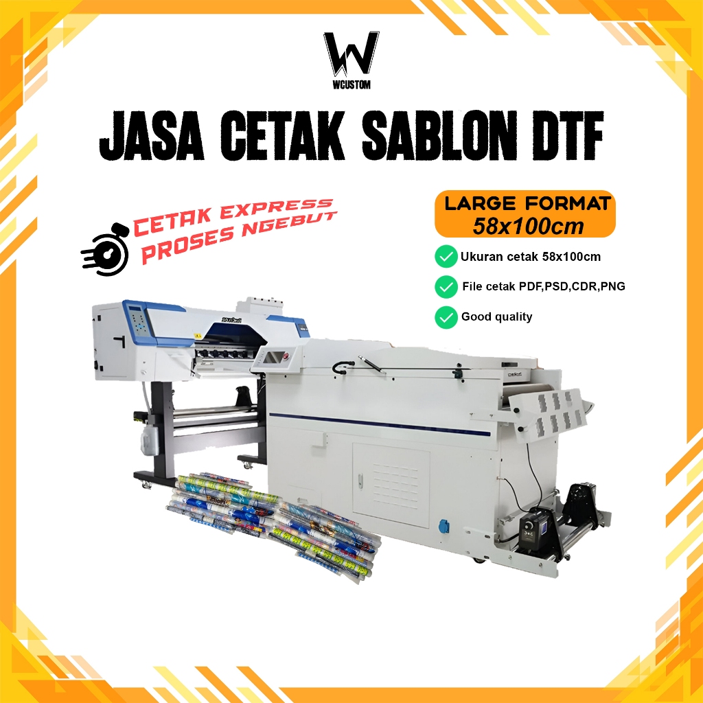 Jual Sablon DTF Meteran Termurah Siap Press / Jasa Cetak DTF Satuan ...