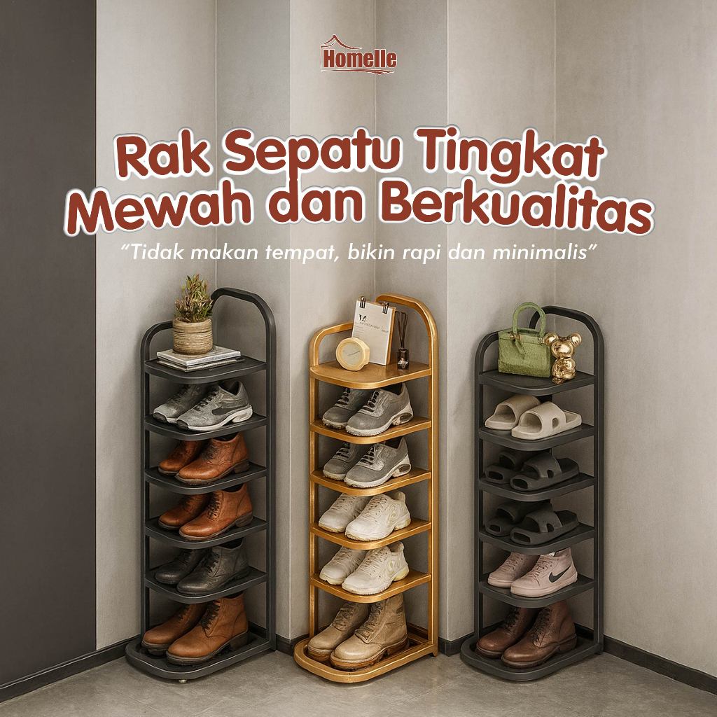 Jual Homelle - Rak Sepatu Besi 7 Susun – Rak Sendal Sudut 7 Susun - Rak ...