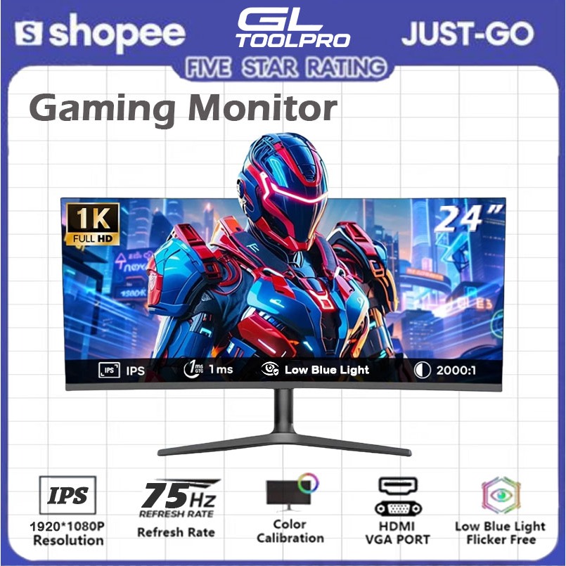 Jual Monitor Gaming 24Inch Monitor Monitor khusus IPS 178 1080p 75Hz ...