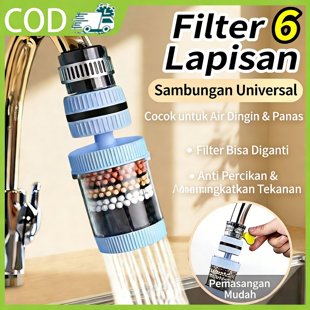 Jual COD*Filter Air Keran Penjernih Saluran Berputar 360° Penjernih Air ...