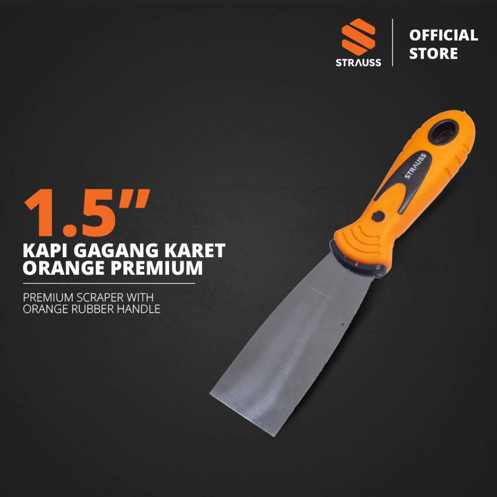 Jual STRAUSS Kapi Gagang ORANGE Rubber Anti Slip / Scraper Plamir ...