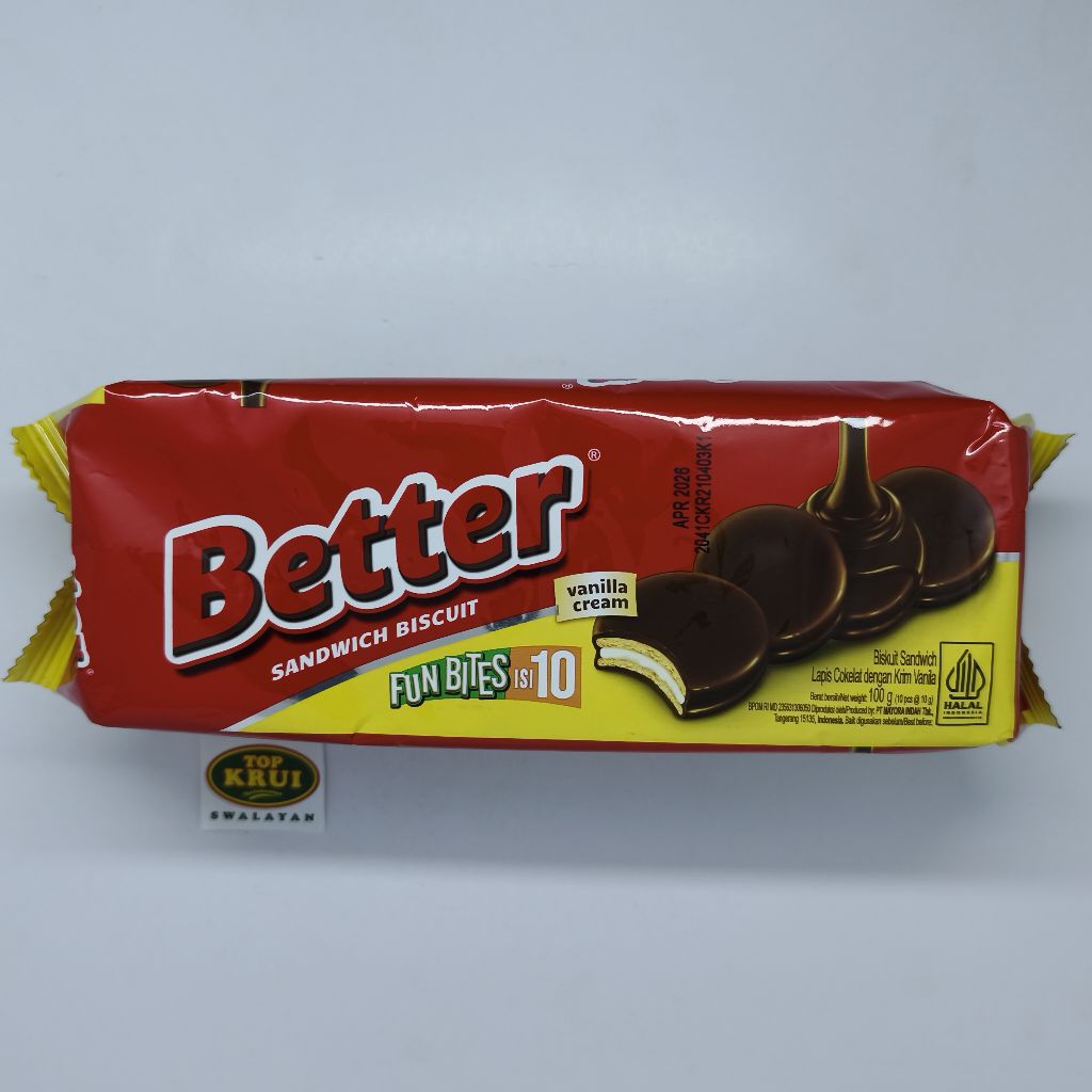 Jual Better Sandwich Biscuit Fun Bites 10 Vanilla Cream Rasa Vanila ...