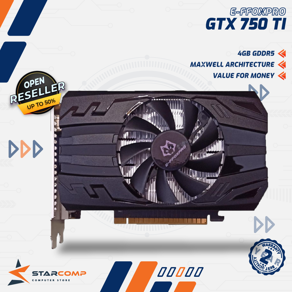 Jual EFFOXPRO GTX 750 Ti 4GB DDR5 128BIT VGA 750Ti E-FFOXPRO | Shopee ...