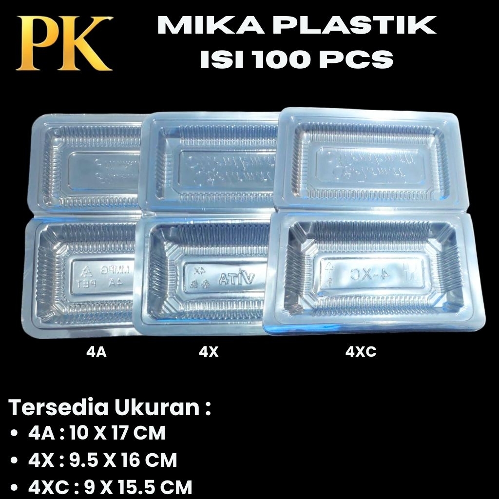 Jual Mika Plastik Bening 4A 4X 4XC Box Wadah Makanan Kue Bolu Mochi ...