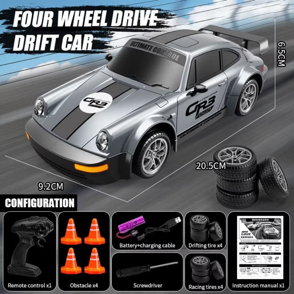 Jual Fierce Racer Mainan Mobil Remote RC Drift 4WD Bonus Roda Serep Dan ...