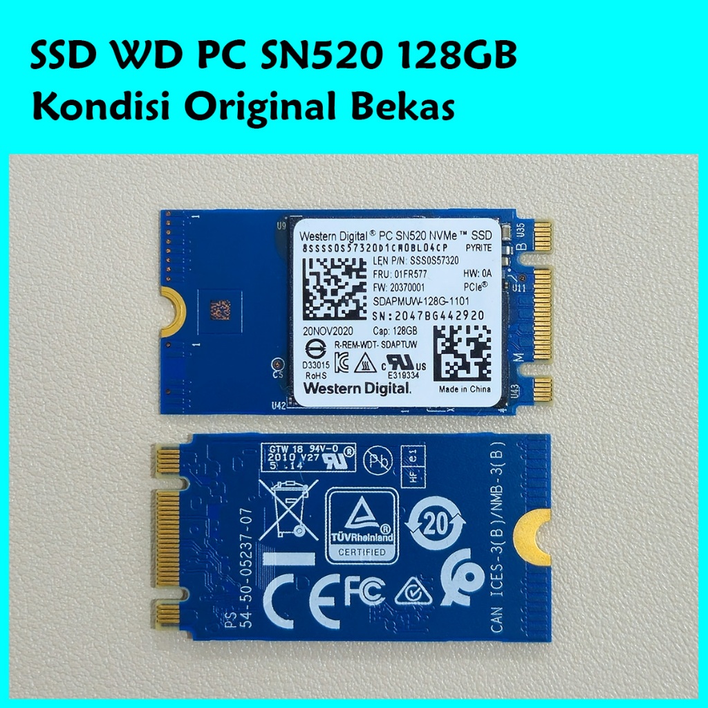 Jual SSD WD PC SN520 M.2 2242 128GB SSD M2 2242 NVME SSD M.2 NVME 2230 ...