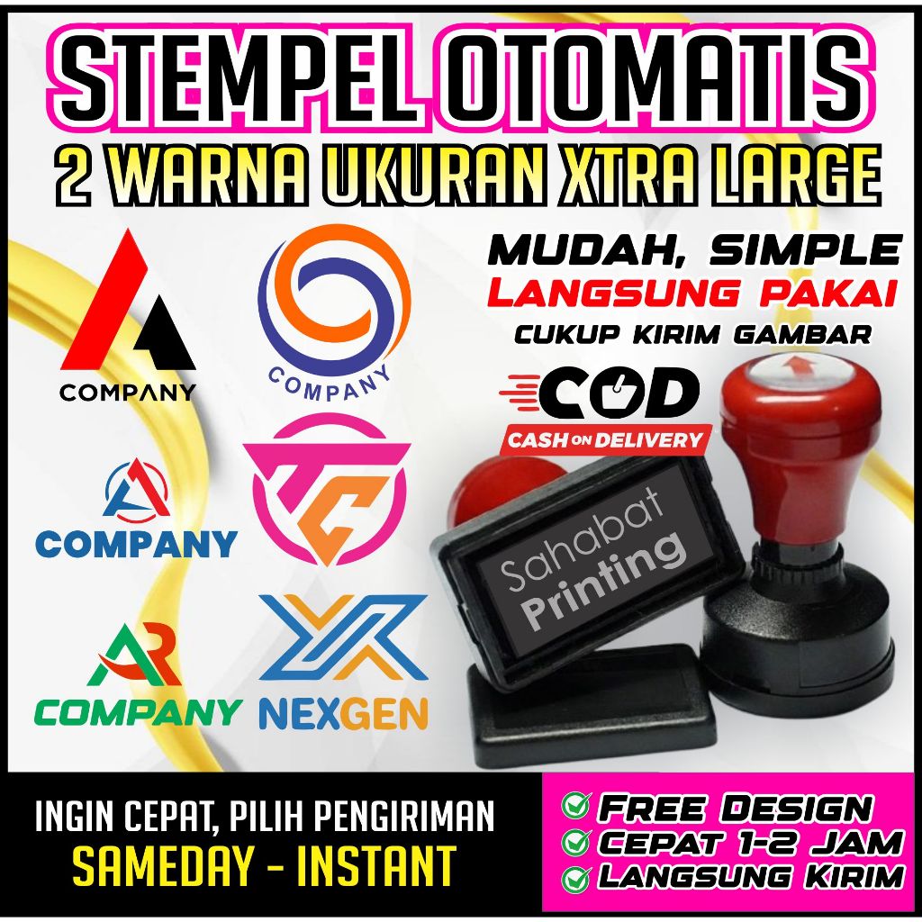 Jual STEMPEL OTOMATIS 2 WARNA UKURAN EKSTRA LARGE | STEMPEL CAP WARNA ...