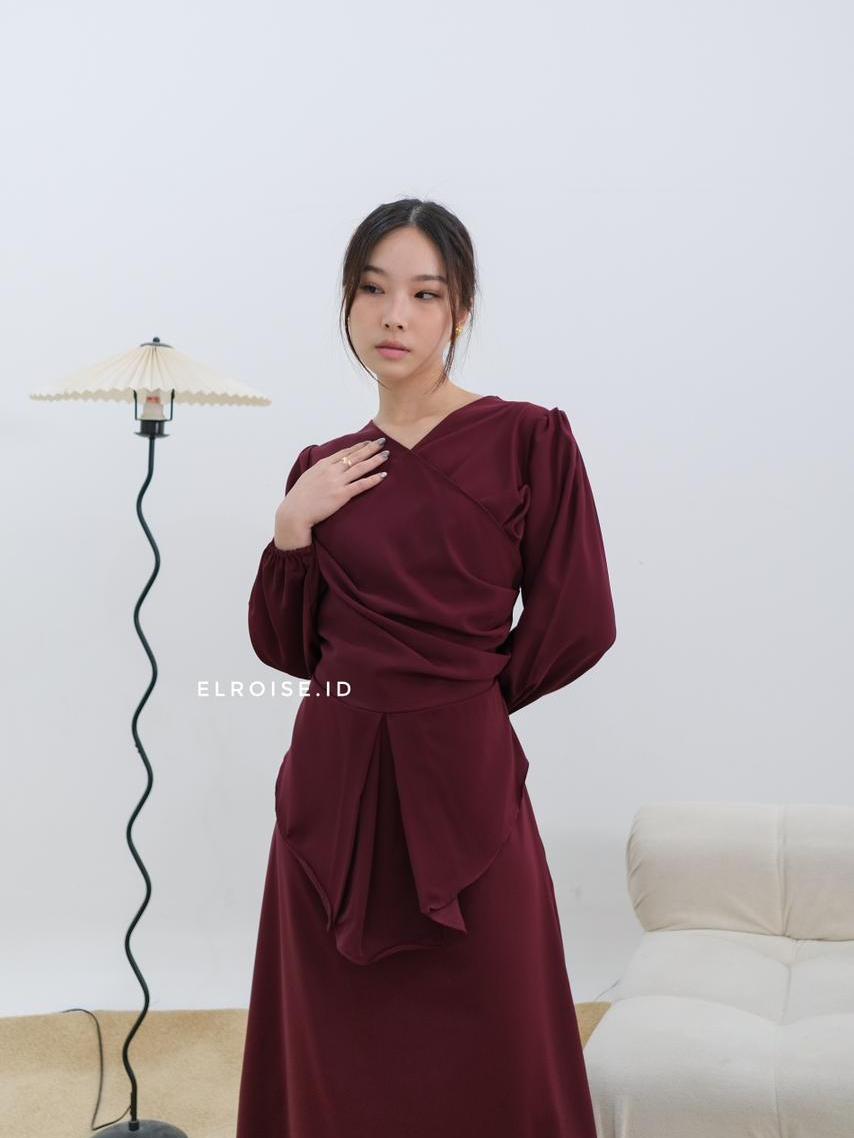 Jual Marsha Draped Long Dress / Dress Maxi Flare Adjustable Cotton Silk ...