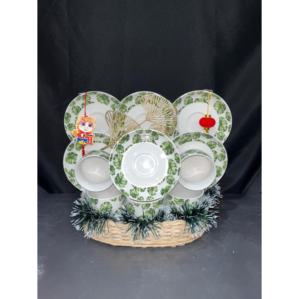 Jual Hampers Cangkir Set 6in1 Motif Daun Hijau Parcel Edisi Tahun Baru ...