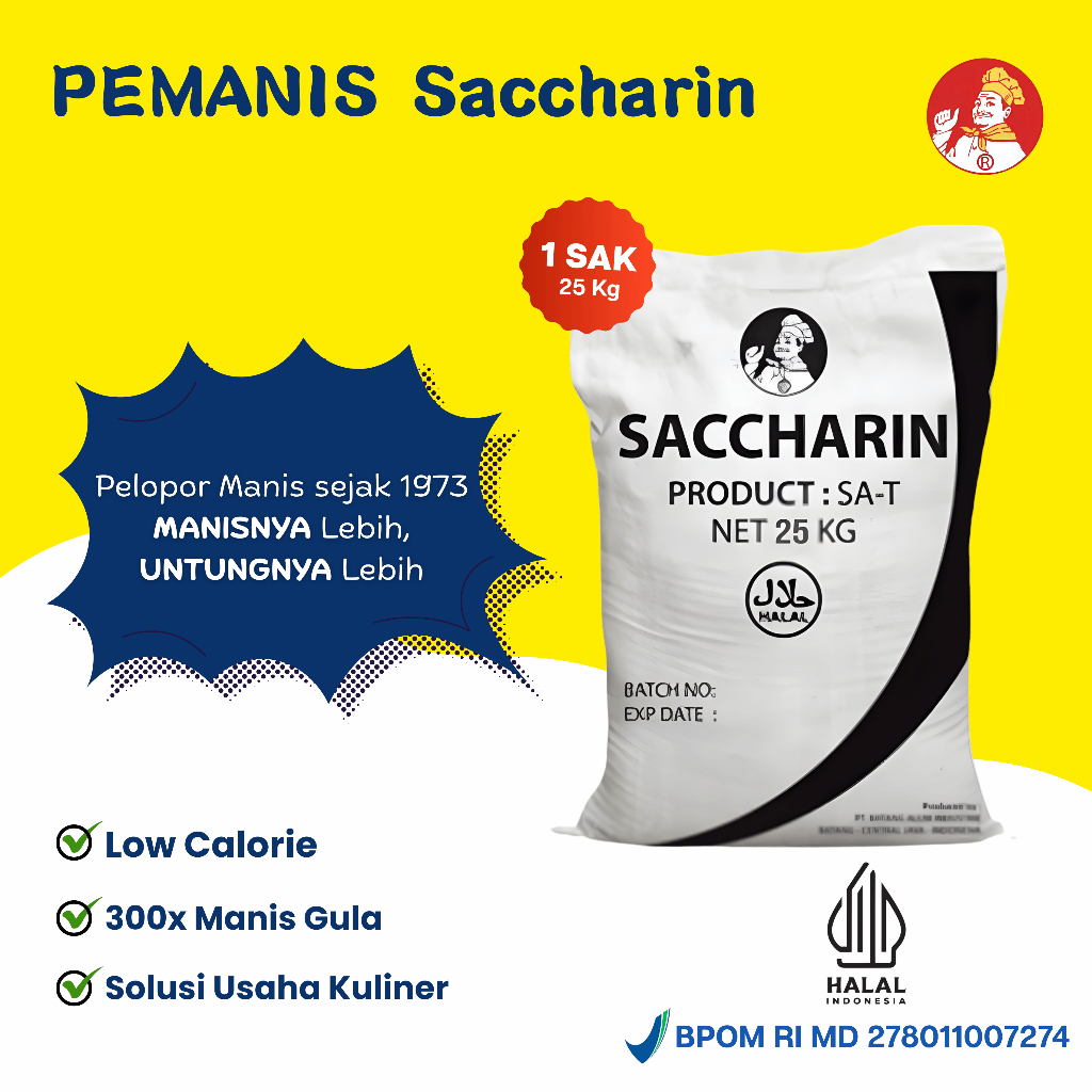 Jual Pemanis Makanan Dan Minuman Saccharin Tepung SA-T - 1 SAK/KARUNG ...
