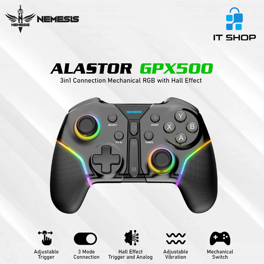 Jual NYK Nemesis ALASTOR GPX500 Black Gamepad Wireless 3in1 Connection ...