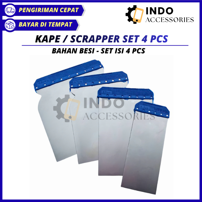 Jual SET 4PCS Scraper Scrapper Kape Kapi Skrap Sekrap Dempul Kompon PVC ...