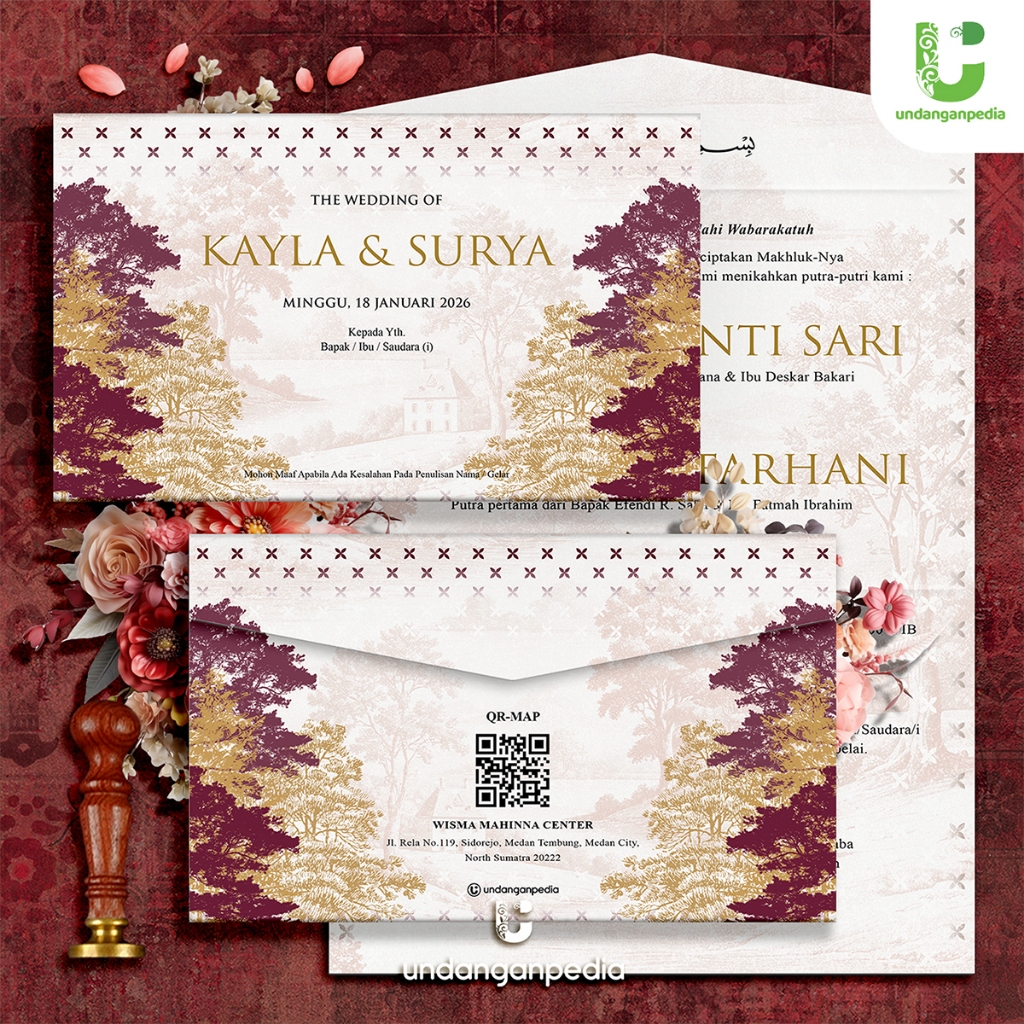 Jual Undangan Pernikahan Semi Amplop. Bahan Laminating, Jasmine (Gliter ...